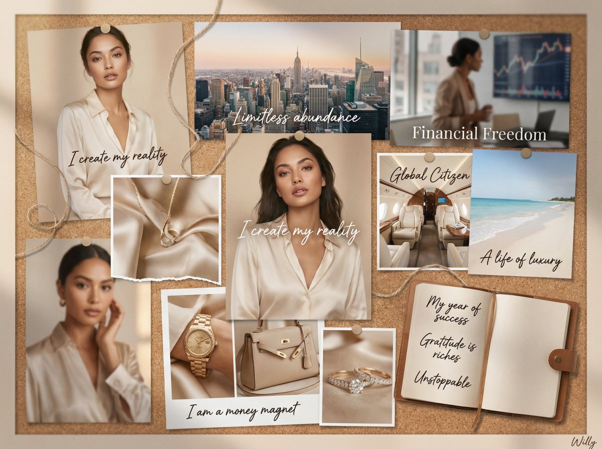2026 Vision Board Collage: Feminine Empowerment and Luxury - AI Prompt ...