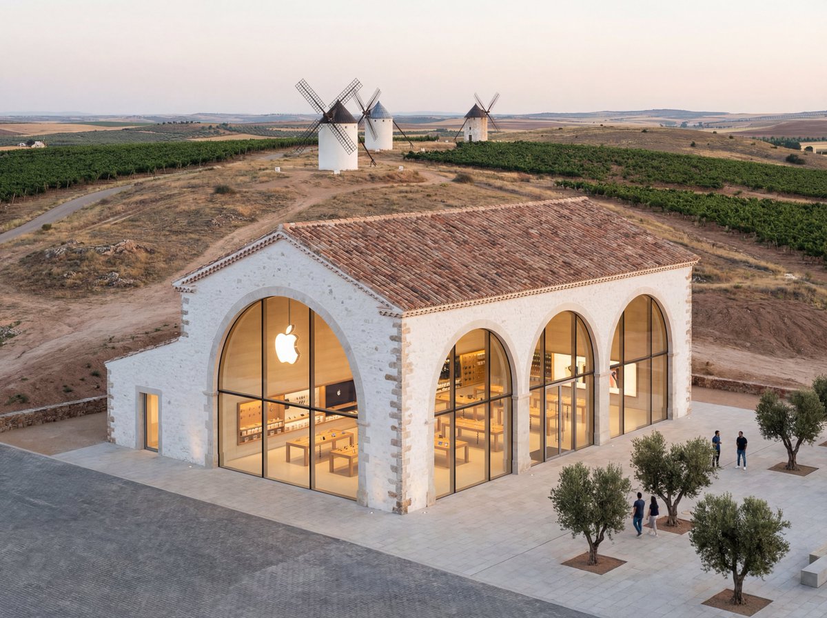 Apple Store in La Mancha Comparison - AI Prompt | CreateVision
