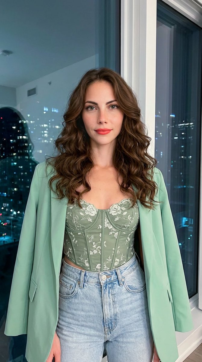 Aqua Green Elegance Fashion Image Prompt - AI Prompt | CreateVision