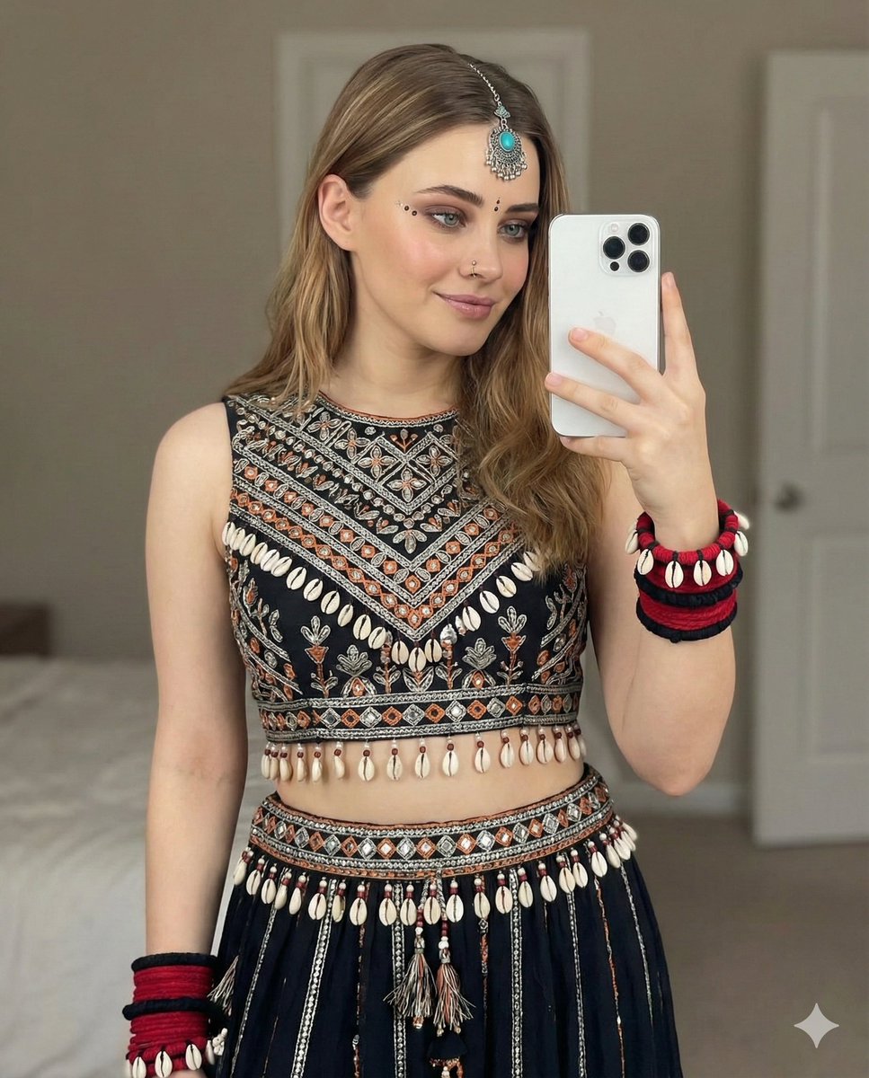 Bohemian-Indian Fusion Mirror Selfie Prompt - AI Prompt | CreateVision