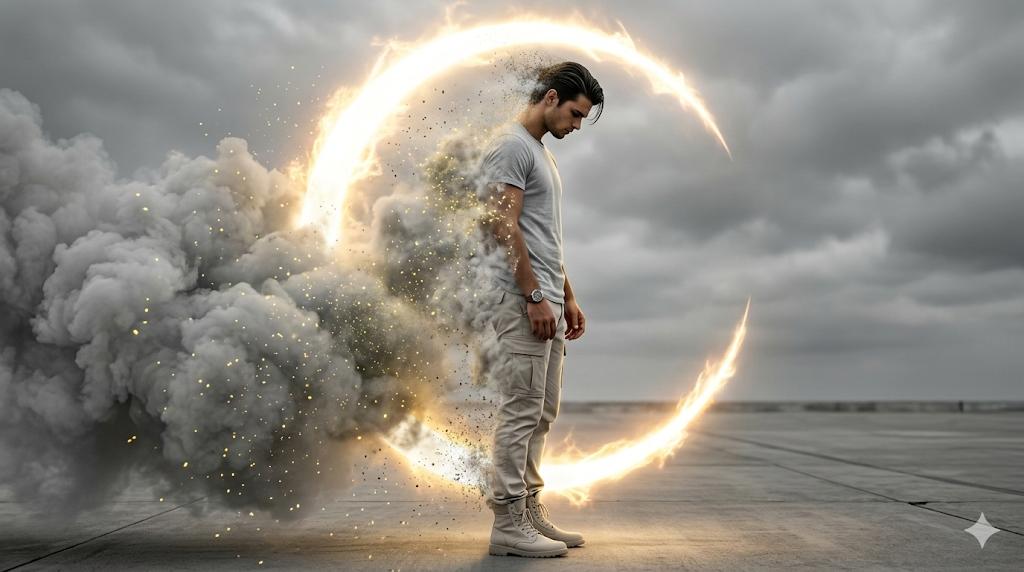 Cinematic Disintegration Portrait Prompt - AI Prompt | CreateVision
