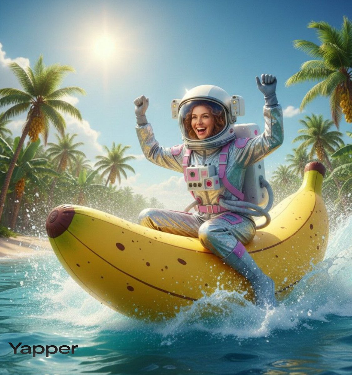 Dynamic Video Prompt: Banana Float Rocket - AI Prompt | CreateVision