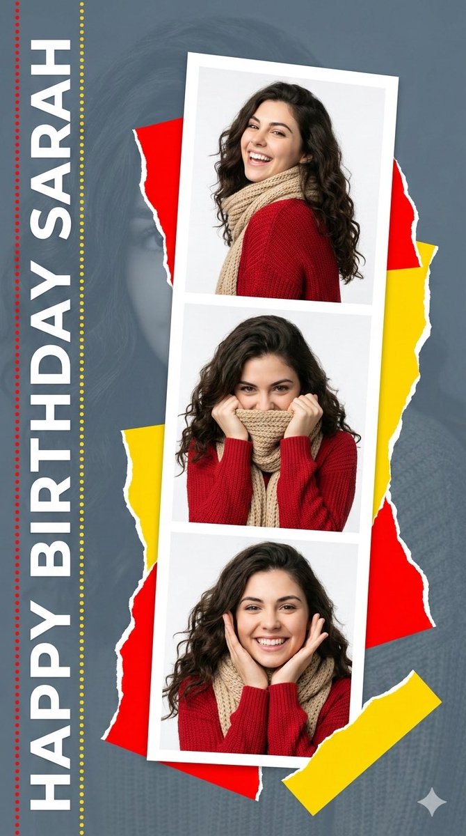 Elegant Graphic Design Birthday Collage - AI Prompt | CreateVision