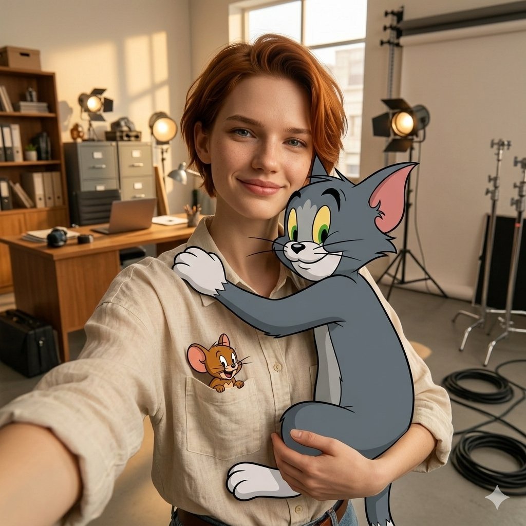 First-Person Selfie Hugging Stylized Tom and Jerry - AI Prompt ...