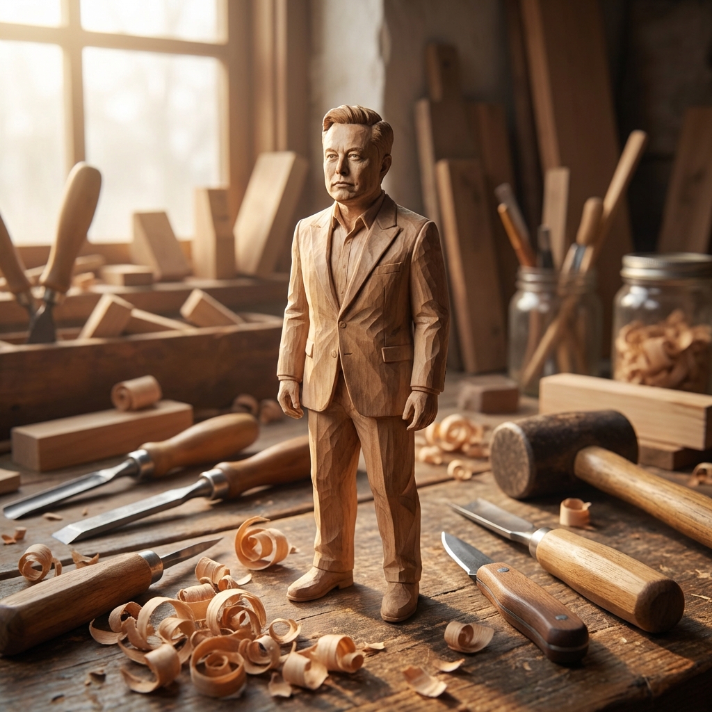 Hand-Carved Wooden Miniature Figure from Photo Reference - AI Prompt ...