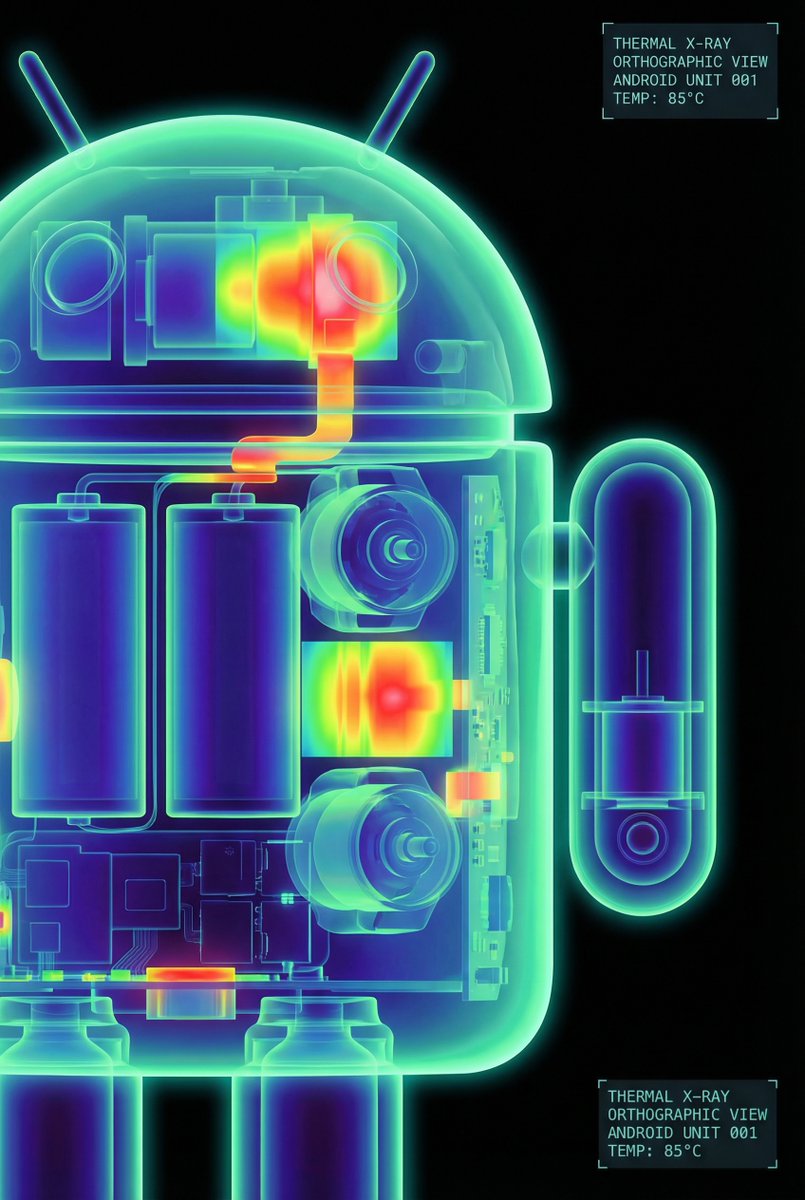 High-Contrast Thermal X-Ray Render of Android Robot - AI Prompt ...