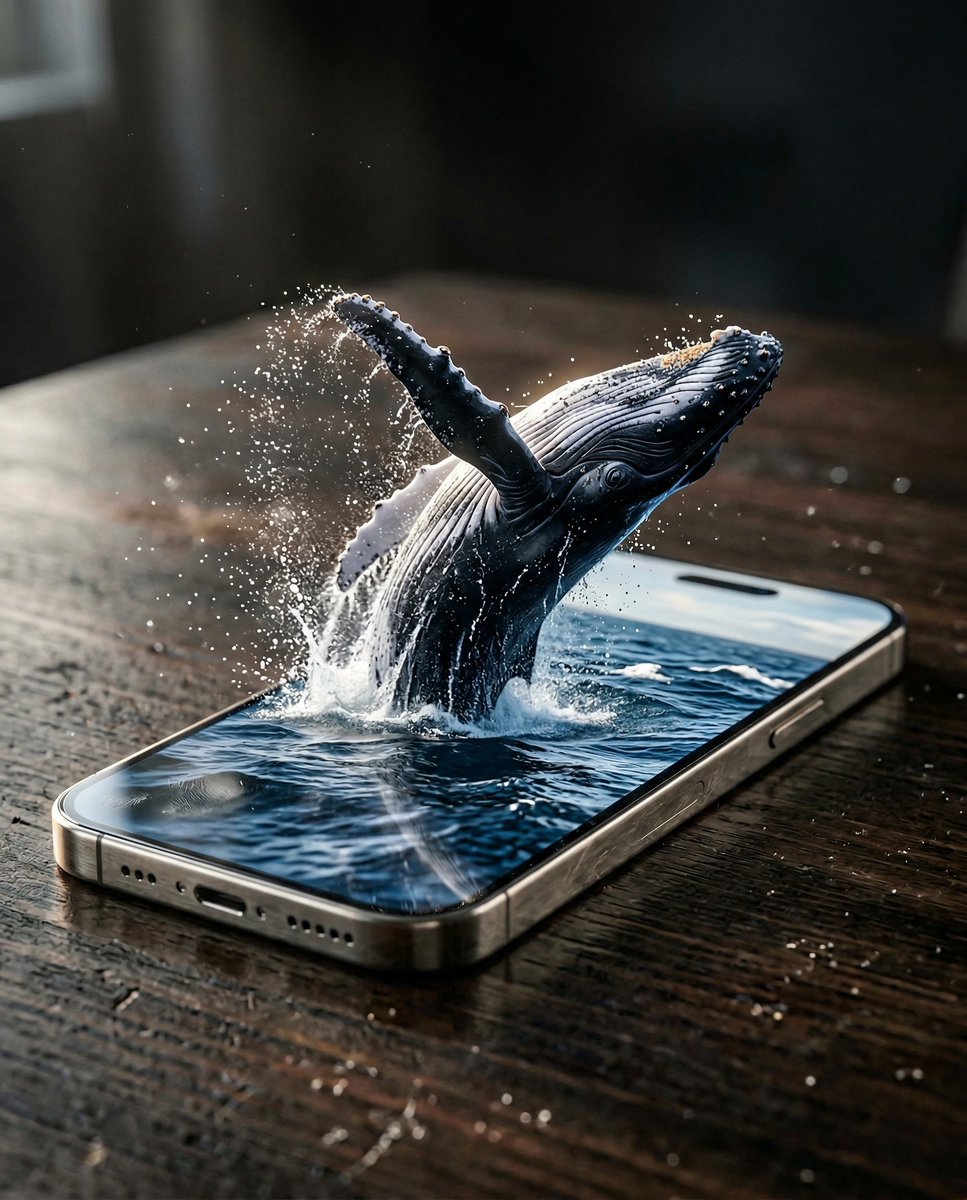 Hyper-Realistic iPhone Whale Breach Scene - AI Prompt | CreateVision