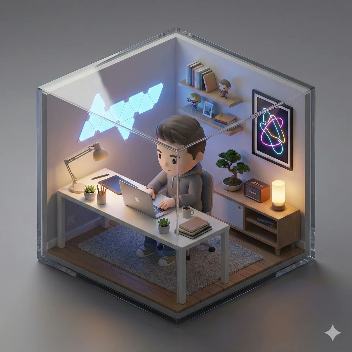 Isometric 3D Miniature Room with Chibi Character - AI Prompt | CreateVision