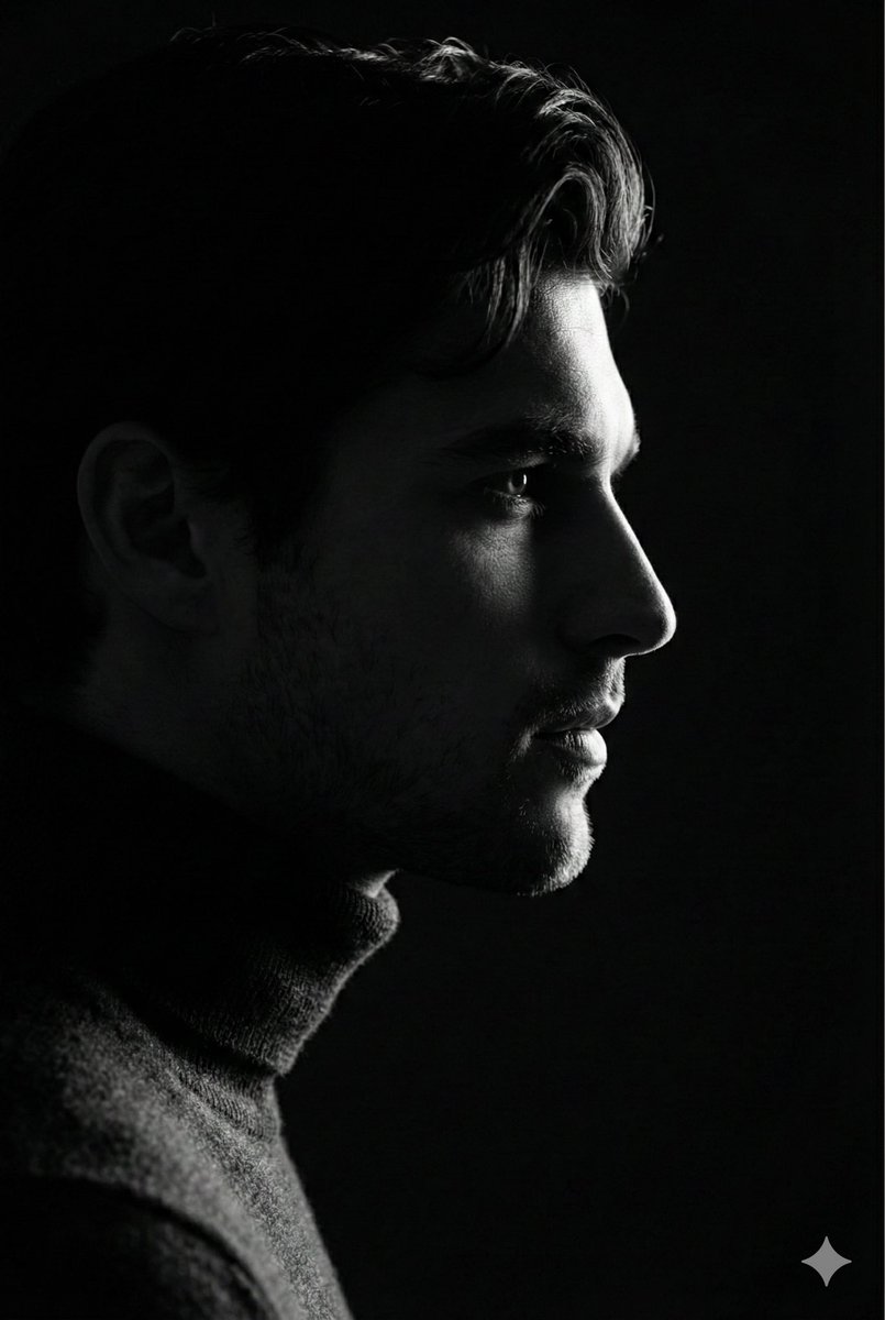 Low-Key Profile Portrait with Single Rim Light - AI Prompt | CreateVision