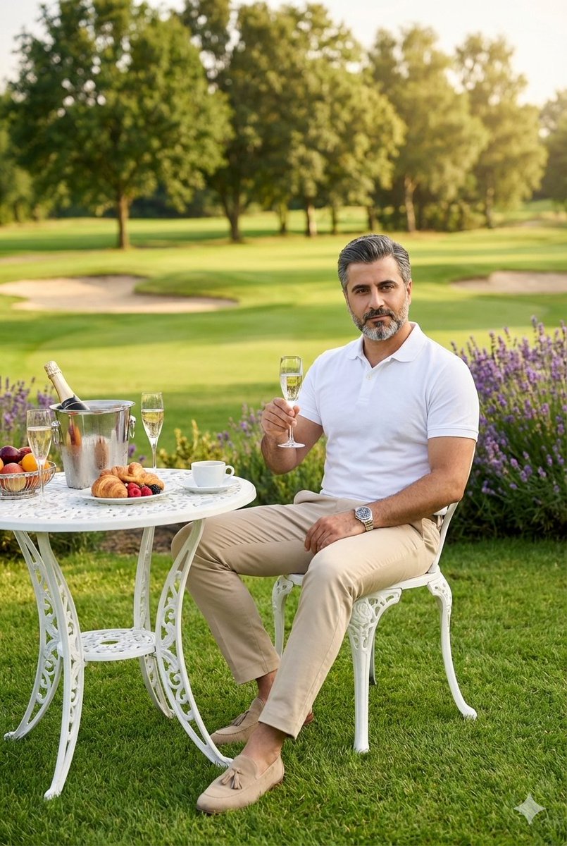 Luxury Outdoor Breakfast Scene on a Golf Course - AI Prompt | CreateVision