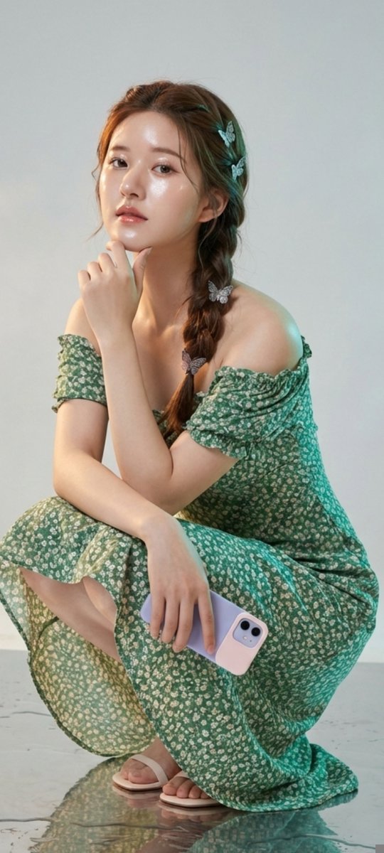 Photorealistic Portrait of Zhao Lusi (Rosy Zhao) with Cottagecore Vibe ...