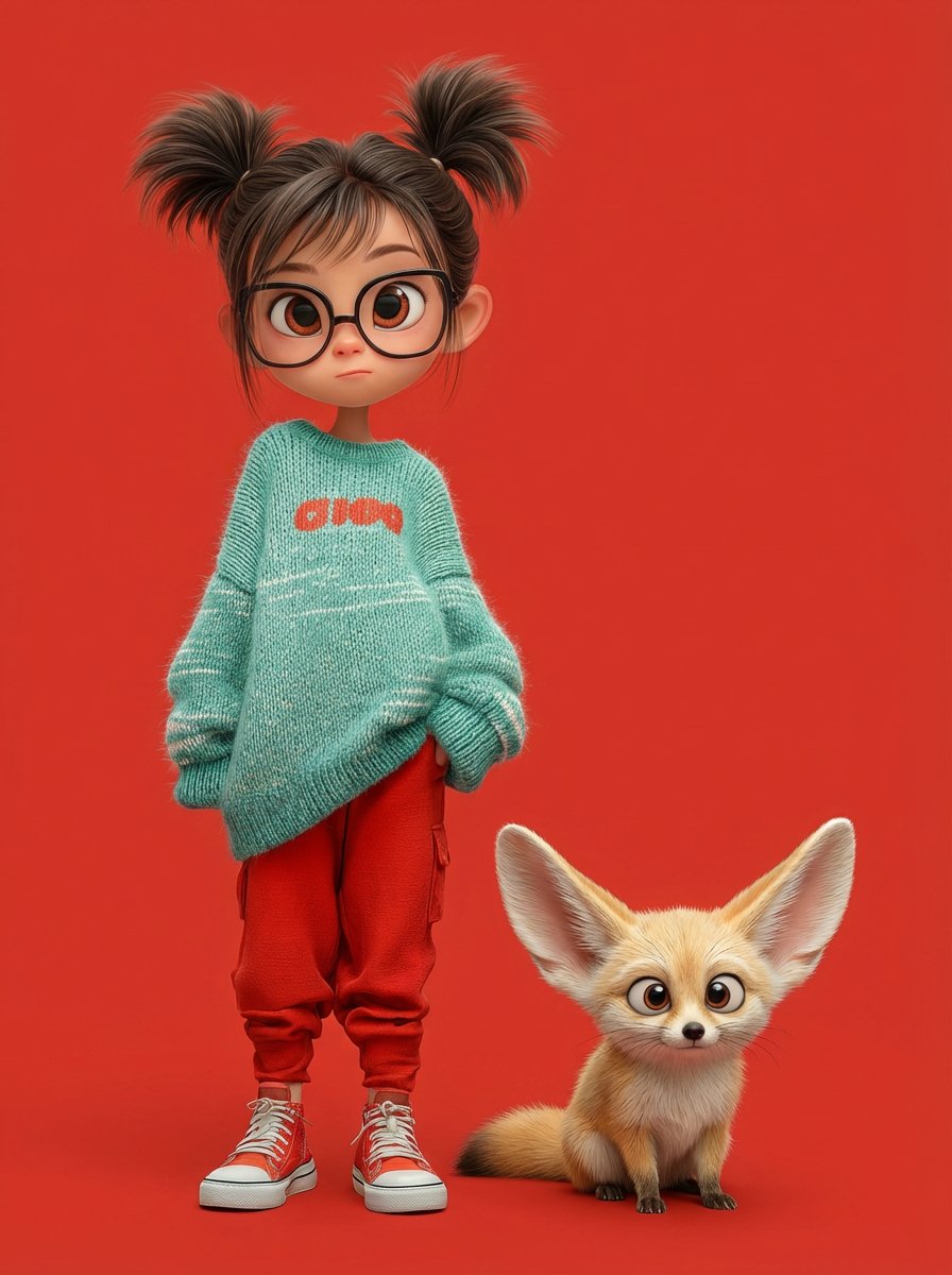 Pixar-Style 3D Character Portrait with Fennec Fox - AI Prompt ...