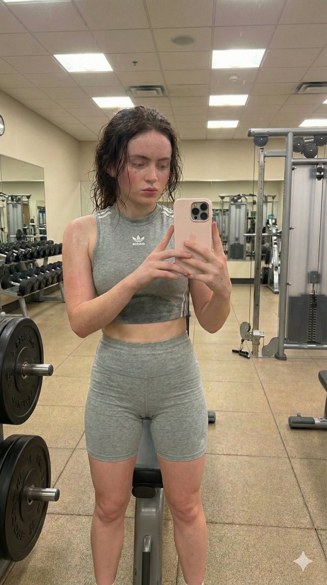 Sadie Sink Gym Mirror Selfie Photorealism AI Prompt CreateVision sadie-sink-gym-mirror-selfie-photorealism-ai-prompt-createvision