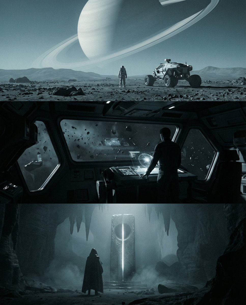 Sci-fi cinematic triptych and expansions - AI Prompt | CreateVision