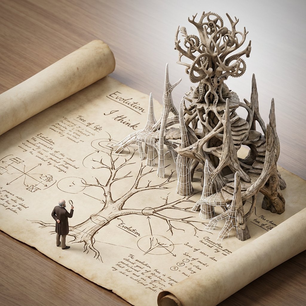 科學理論視覺化：2D到3D拉伸 - AI Prompt | CreateVision