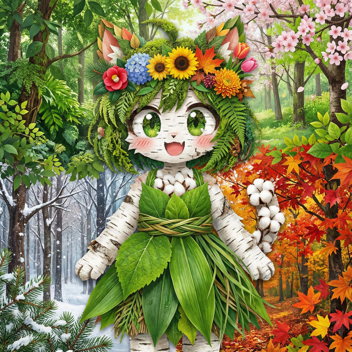 Seasonal forest collage character prompt for Nano Banana Pro - AI ...