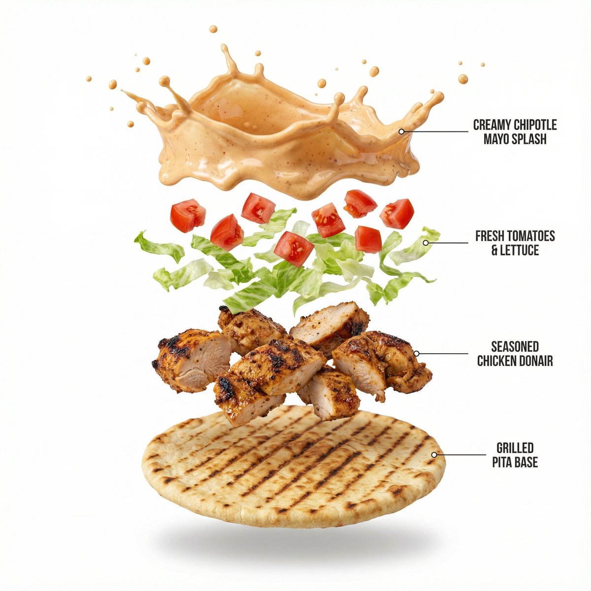 Shawarma Product Photography and Exploded Infographic - AI Prompt ...