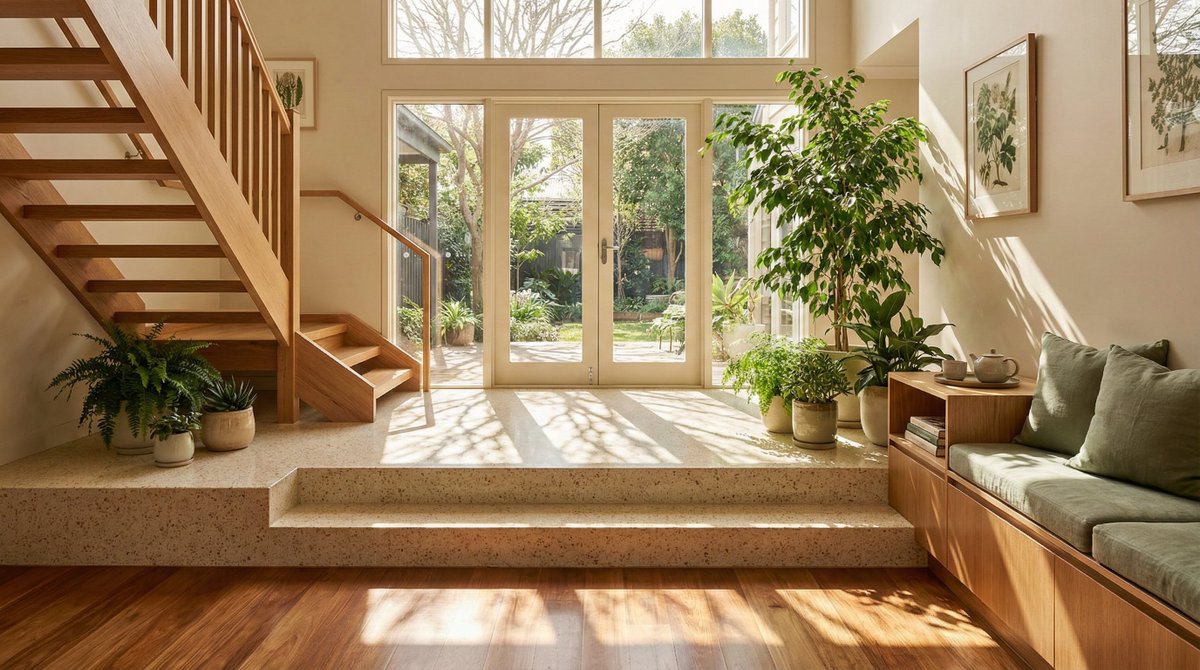 Sun-Drenched Modern Entryway Architectural Photograph Prompt ...