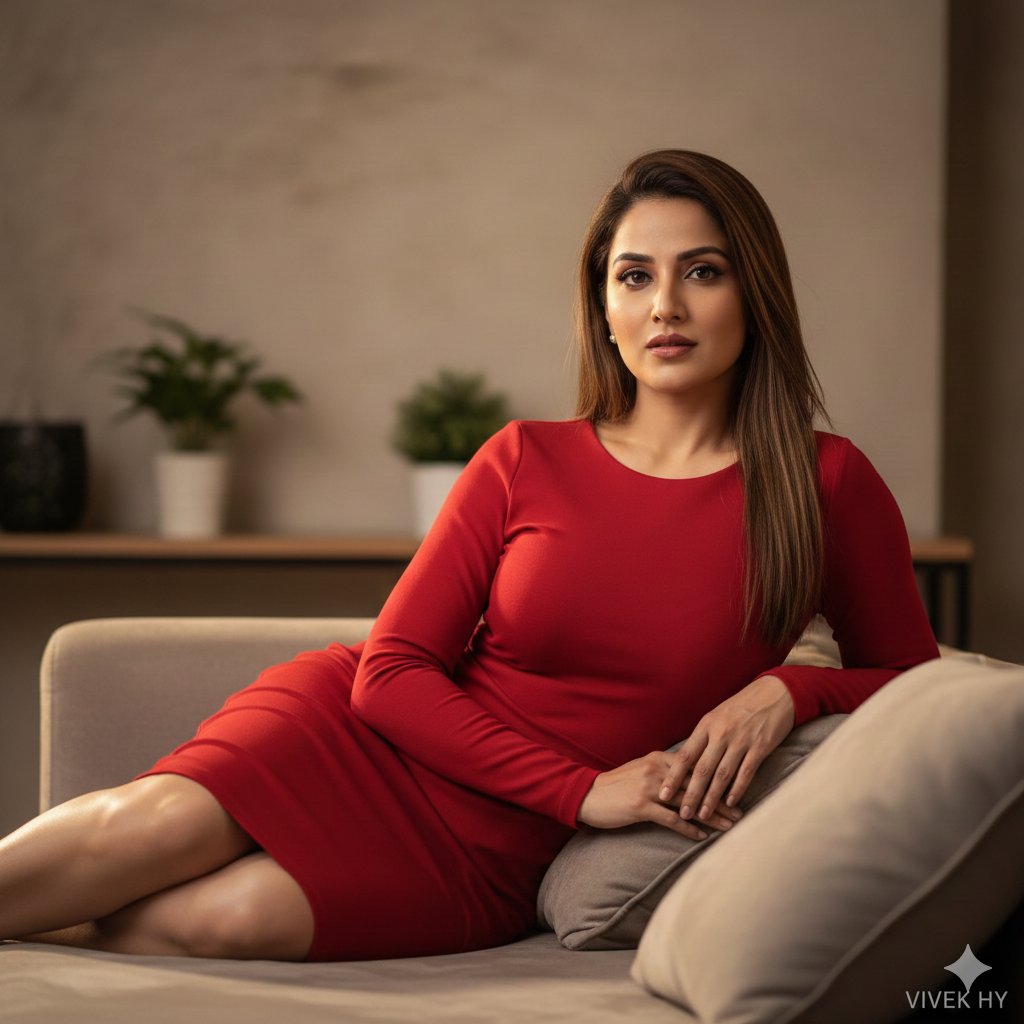 Ultra-Detailed 8K Portrait of a Confident Woman in Red - AI Prompt ...