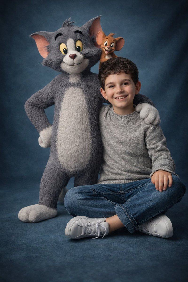 Ultra-Realistic 3D Cinematic Portrait of Boy with Tom and Jerry - AI ...