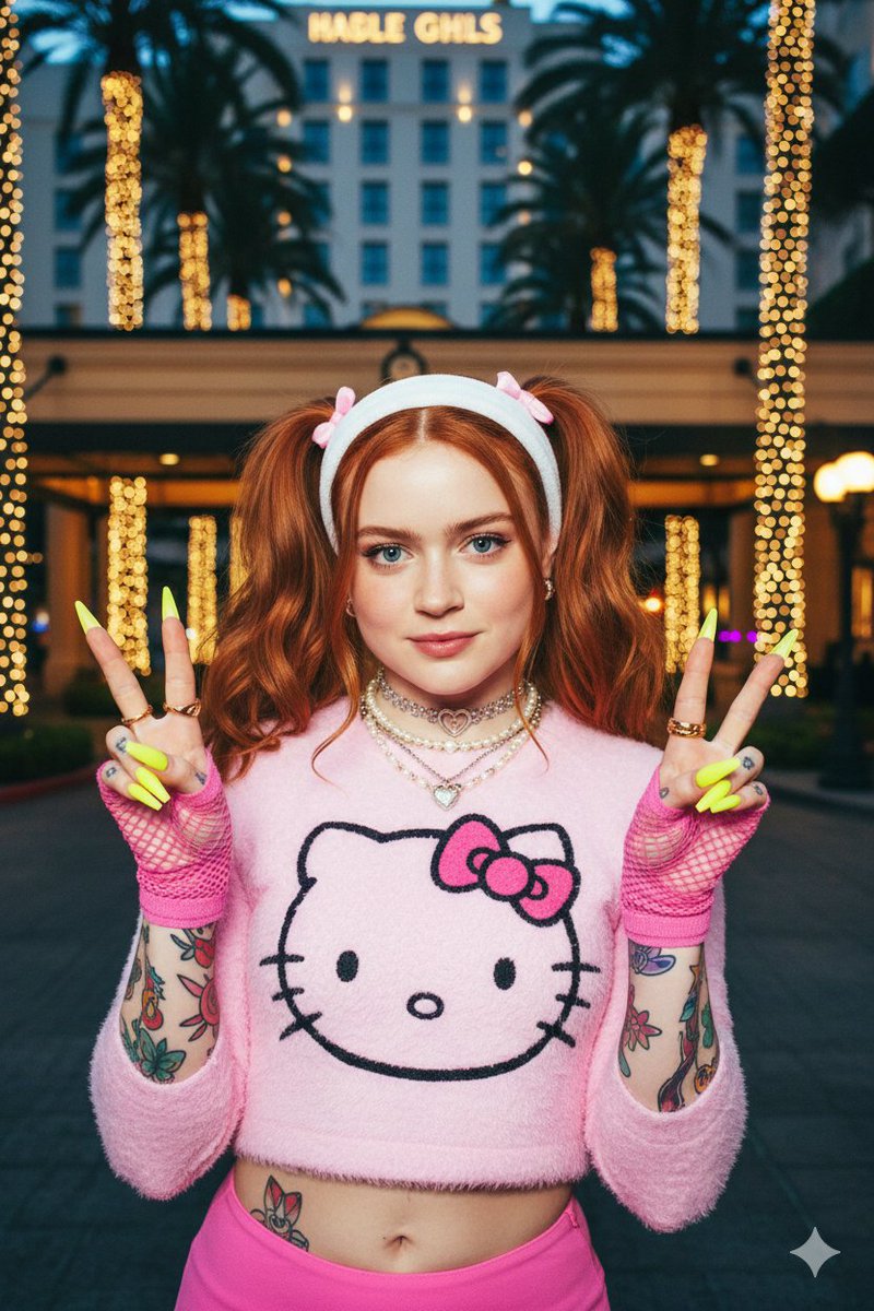 Generowanie portretu w estetyce Y2K Bimbo dla Sadie Sink - AI Prompt ...